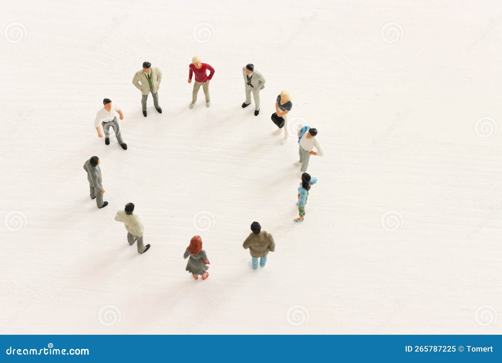 Image of People Figures Standing in Circle, Human Resources, Leadership ...