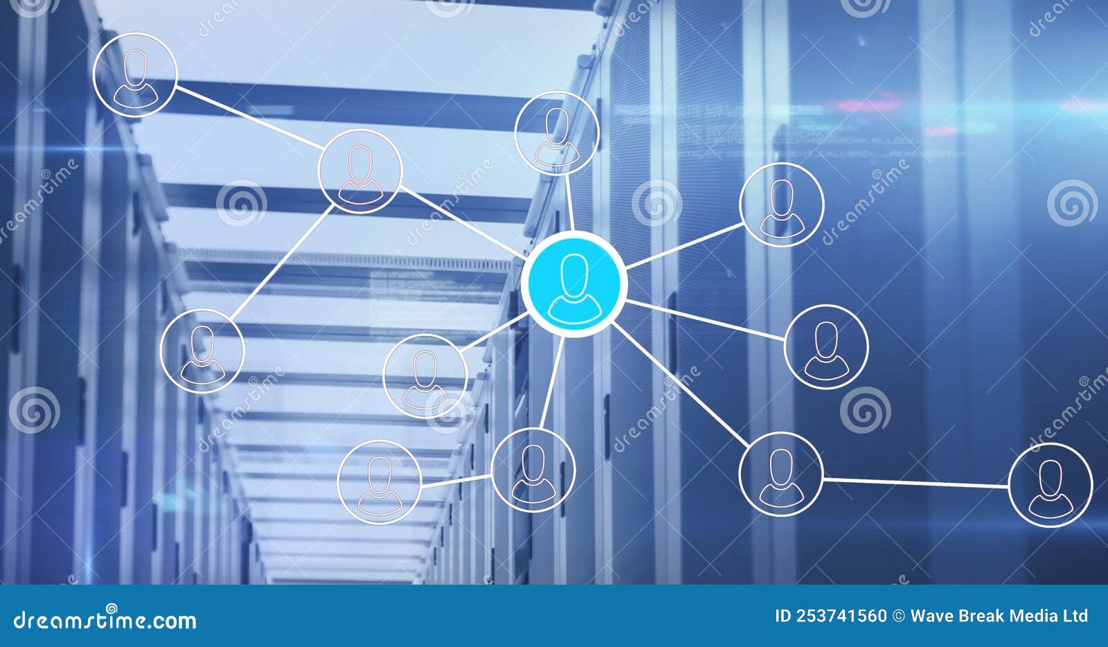 Image of People Icons and Data Processing Over Computer Servers Stock ...