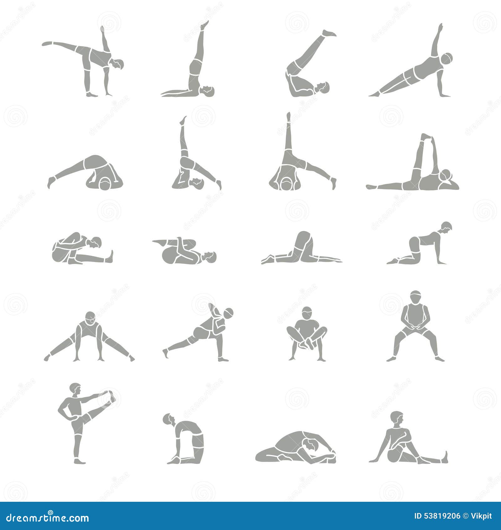 Image of People Performing Yoga Poses Stock Vector - Illustration of ...