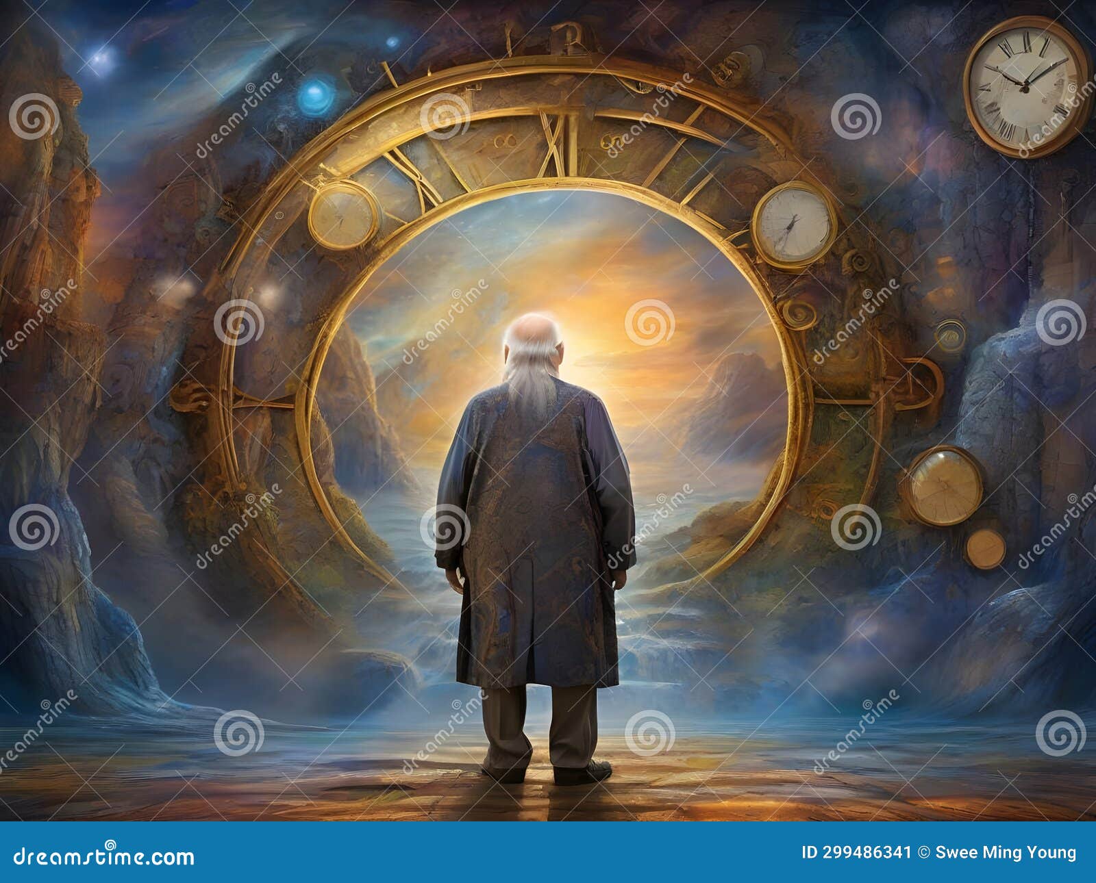 Image of Person Lost in Time,standing at Distance Looking Toward the ...