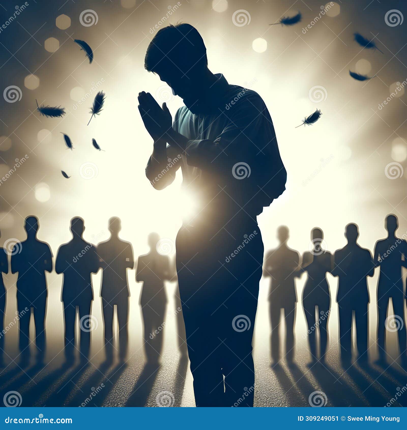 Image of a Person in Silhouette at the Distance, Gesturing the Deep ...