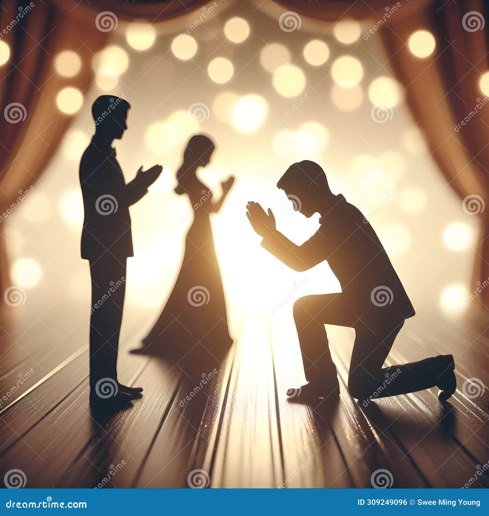 Image of a Person in Silhouette at the Distance, Gesturing the Deep ...