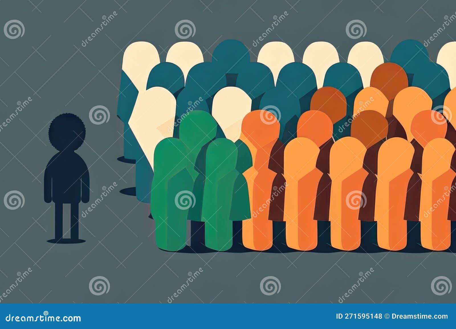 An Image of a Person Standing in a Line of People All of the Same Color ...