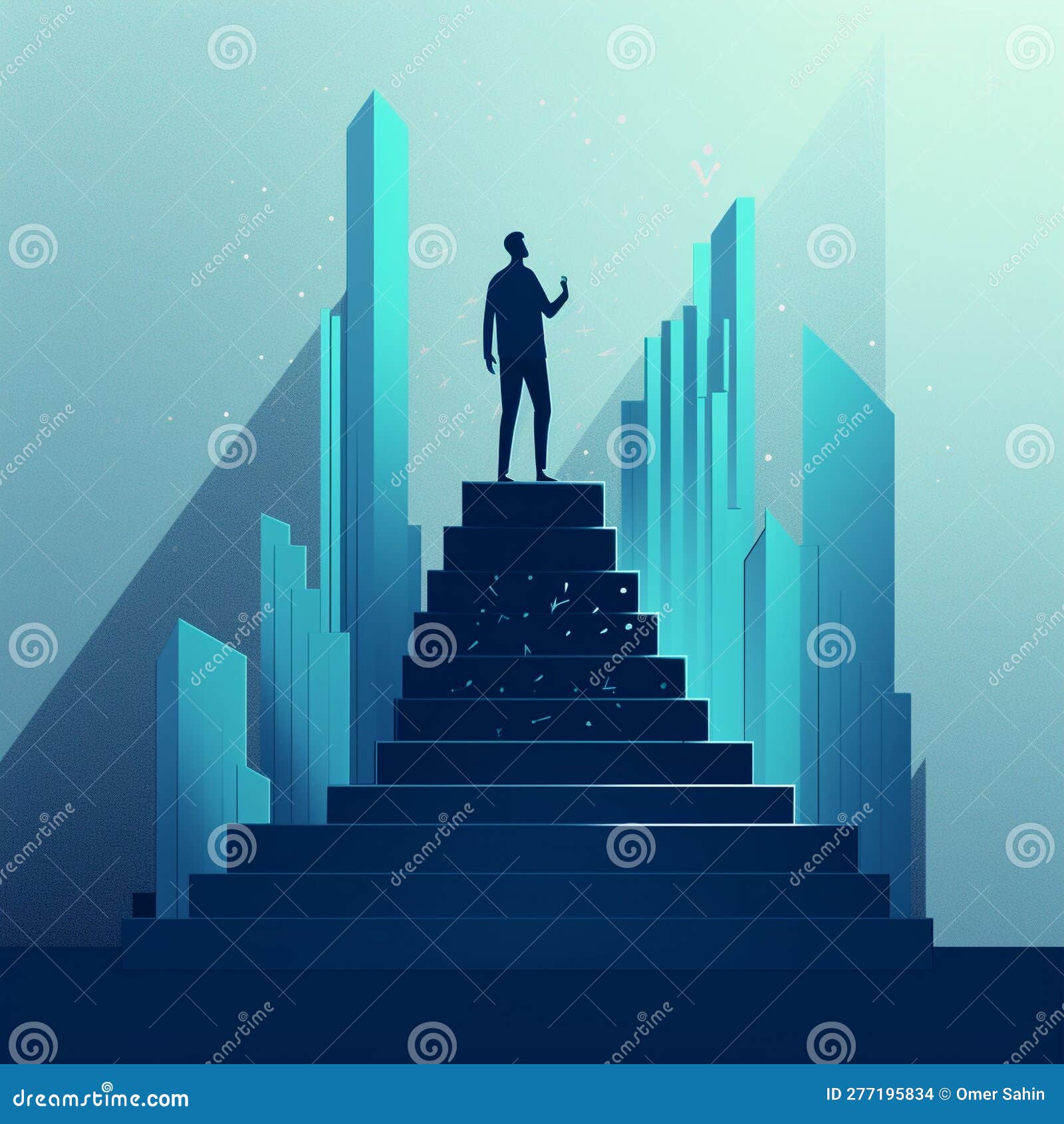 Image of Person Standing on a Podium with a Chart and Graph in the ...