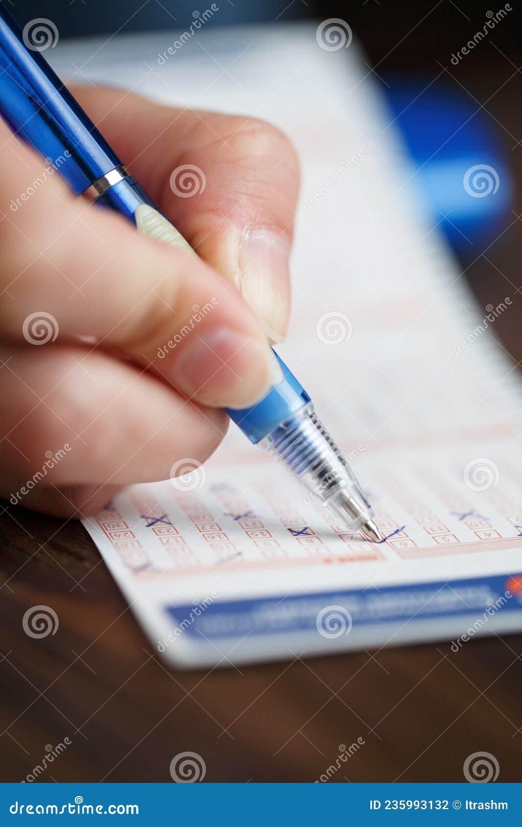 Image of Person Writing in Lottery Ticket Stock Photo - Image of loto ...