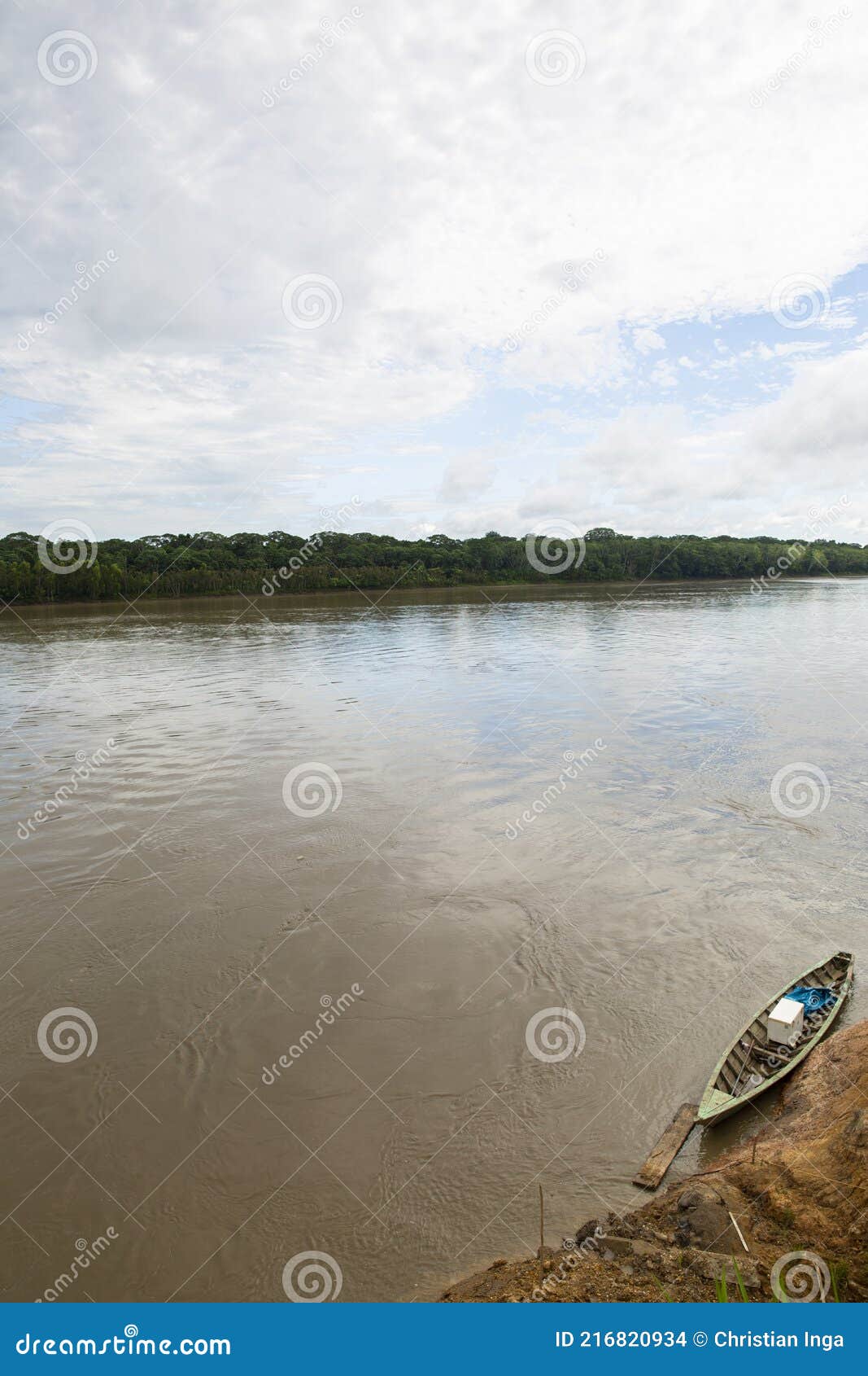 Image in Peruvian Jungle of a Boat in a River in Amazon Forest ...