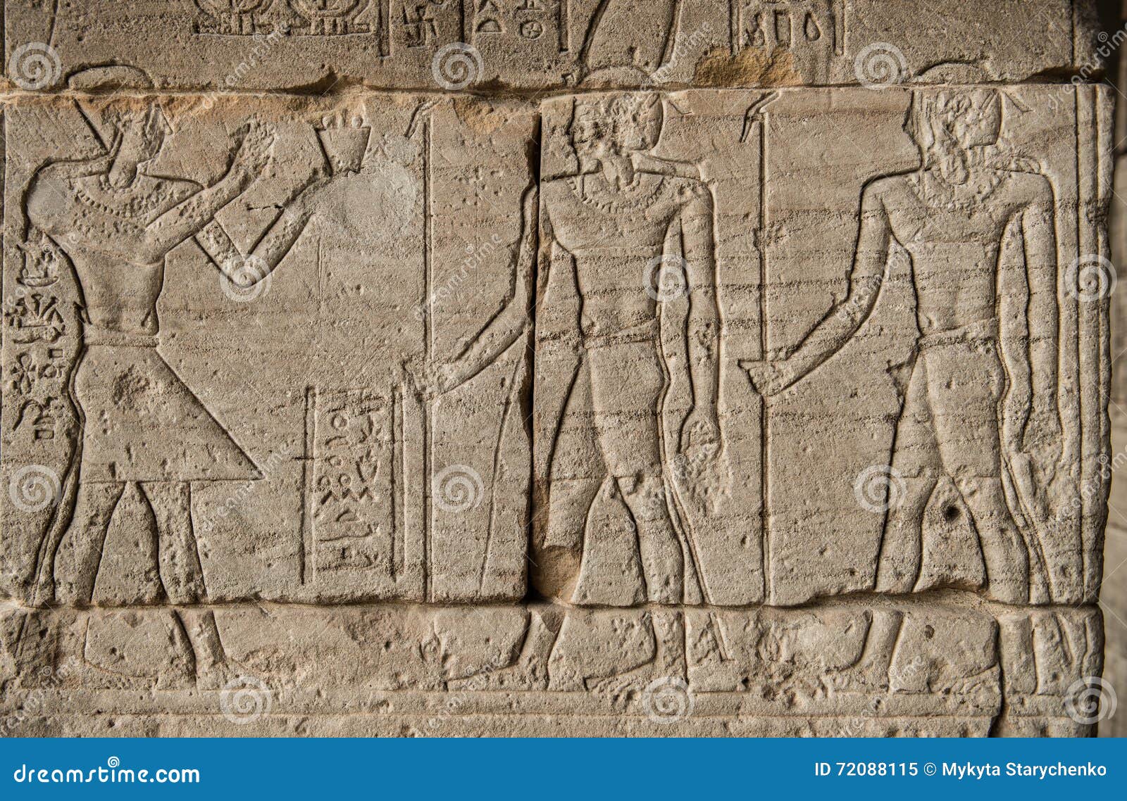 The Image of Pharaohs and Warriors on Walls of the Egyptian Stock Image ...