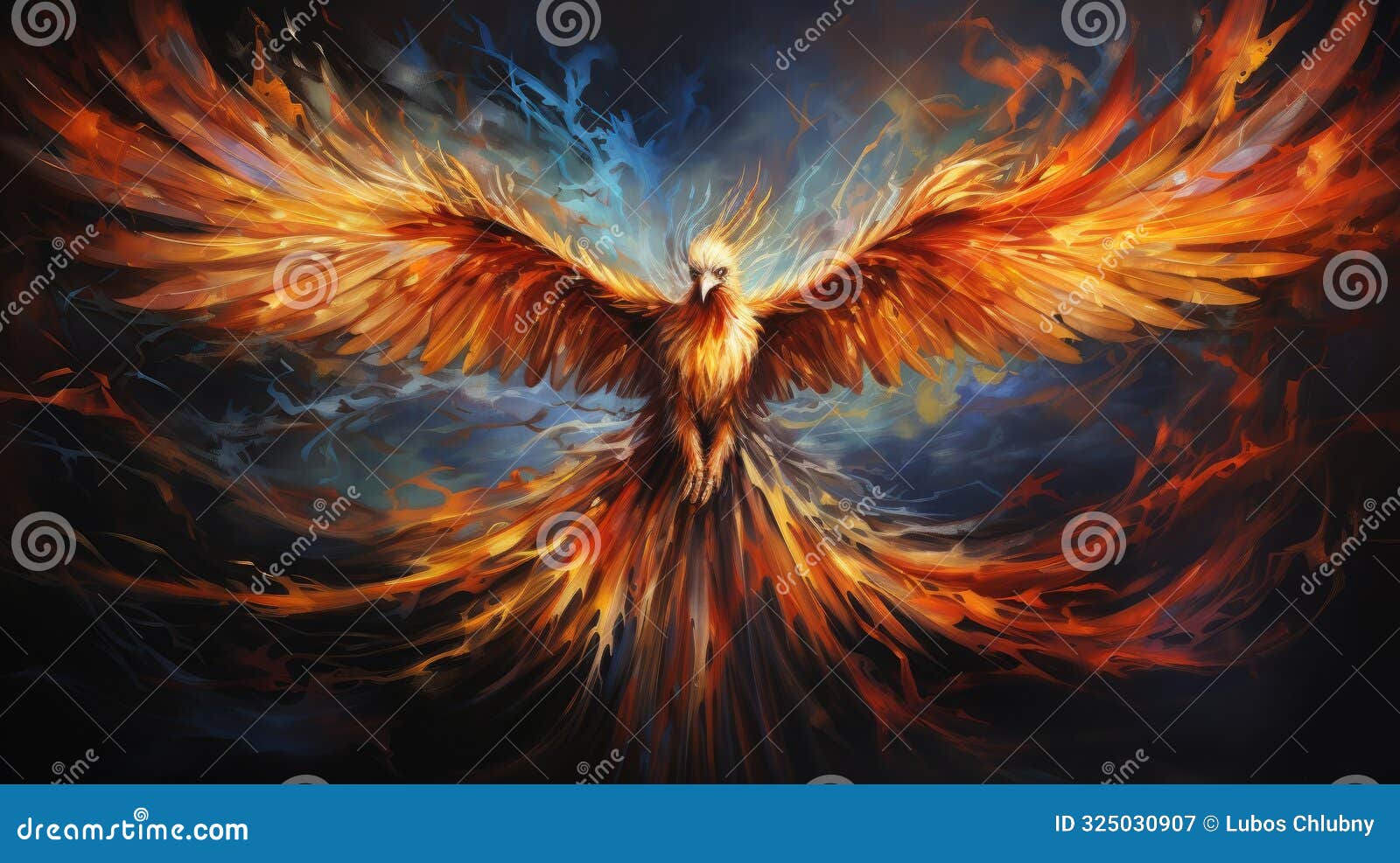 Image of the Phoenix is Flying Burning with Fire. Birds Stock ...