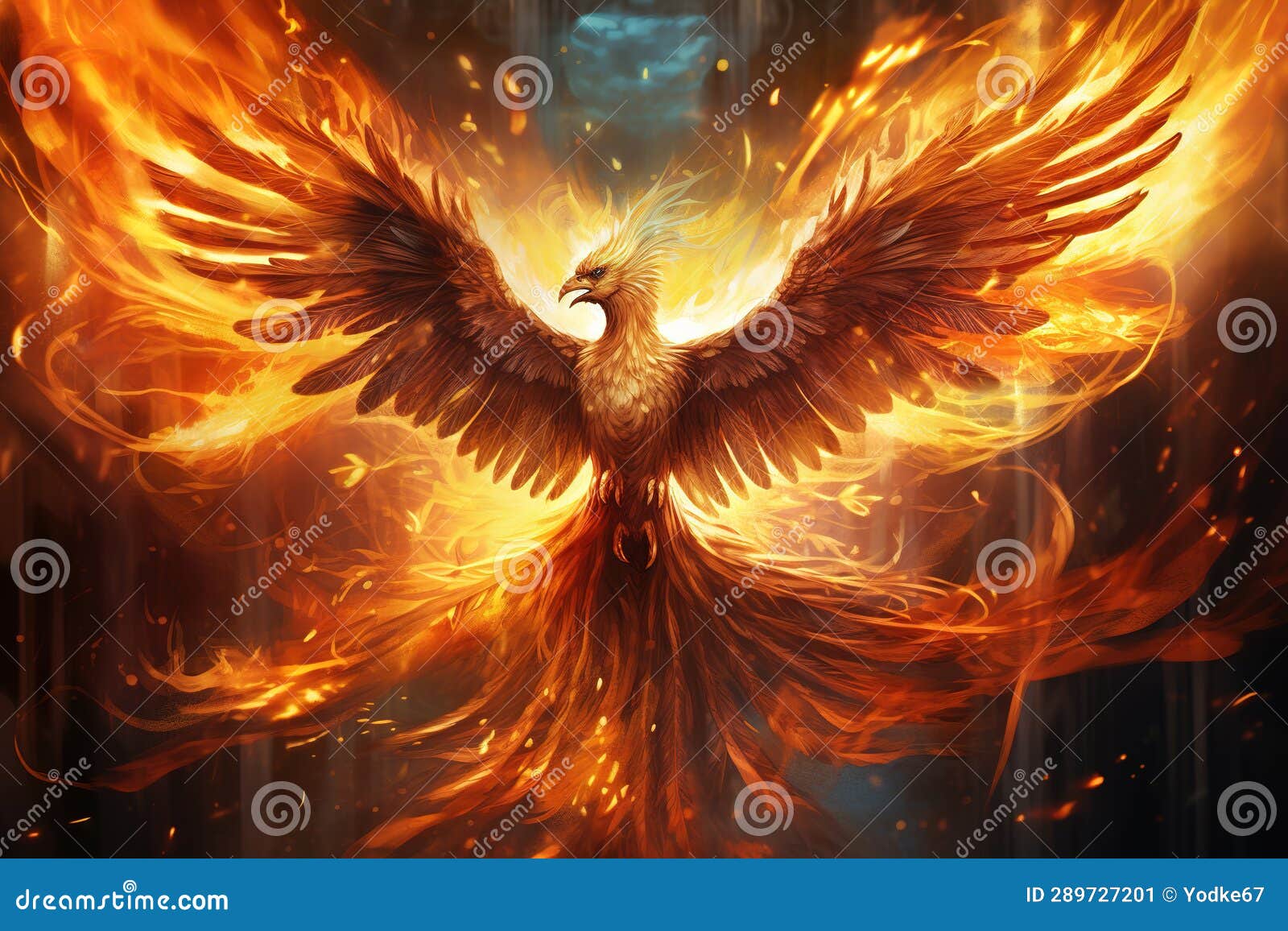 Image of the Phoenix is Flying Burning with Fire. Birds. Mythical ...