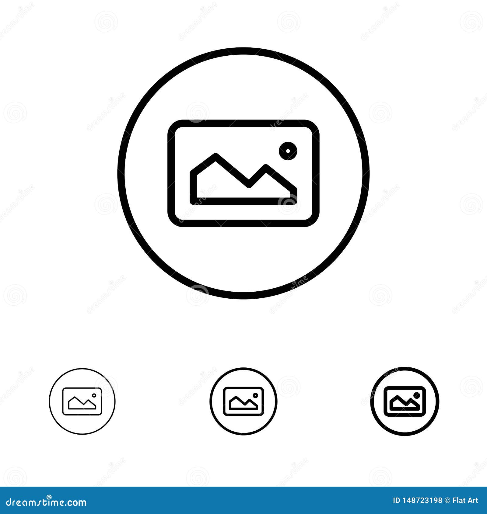 Image, Photo, Basic, Ui Bold and Thin Black Line Icon Set Stock Vector ...