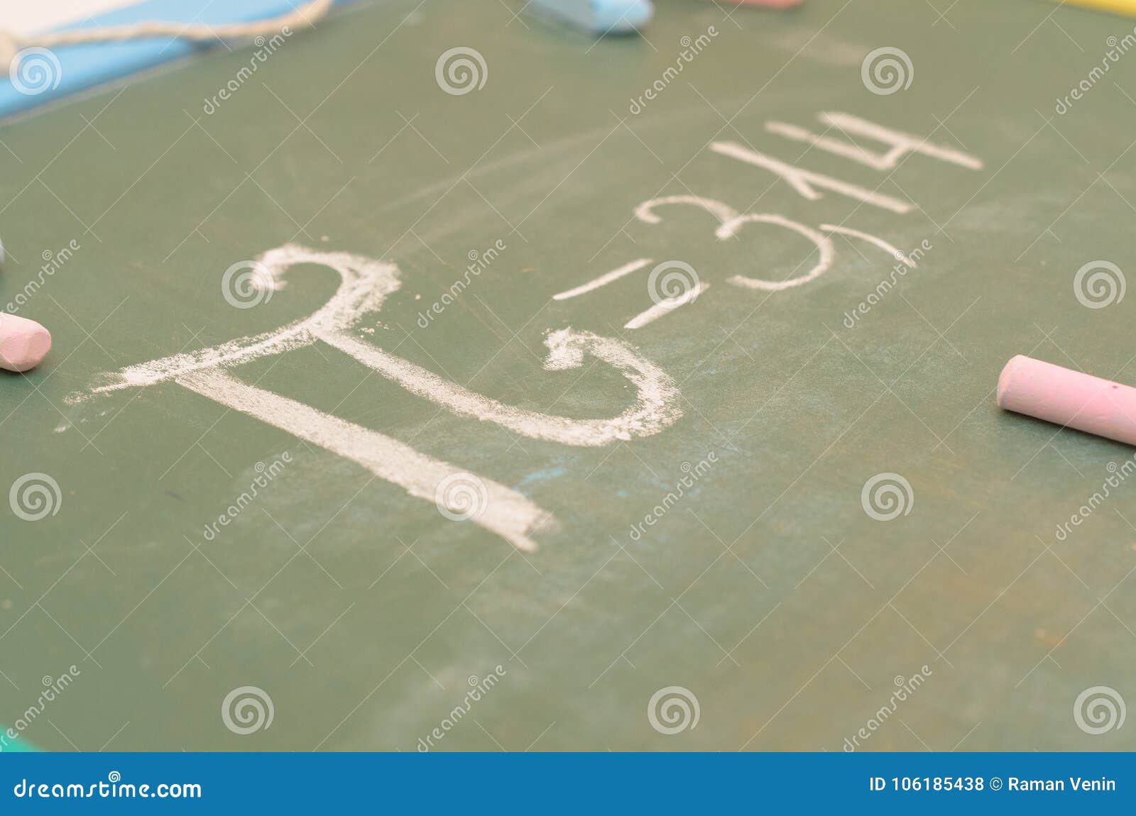 An Image of the Pi Number on the School Board with Chalk. Stock Photo ...
