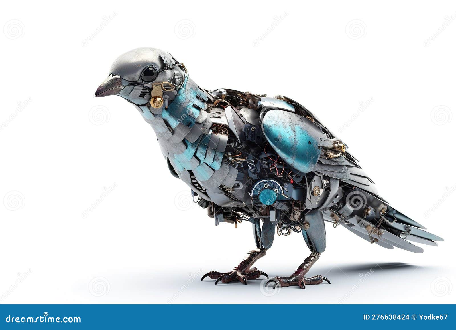Image of a Pigeon Modified into a Robot on a White Background. Wild ...