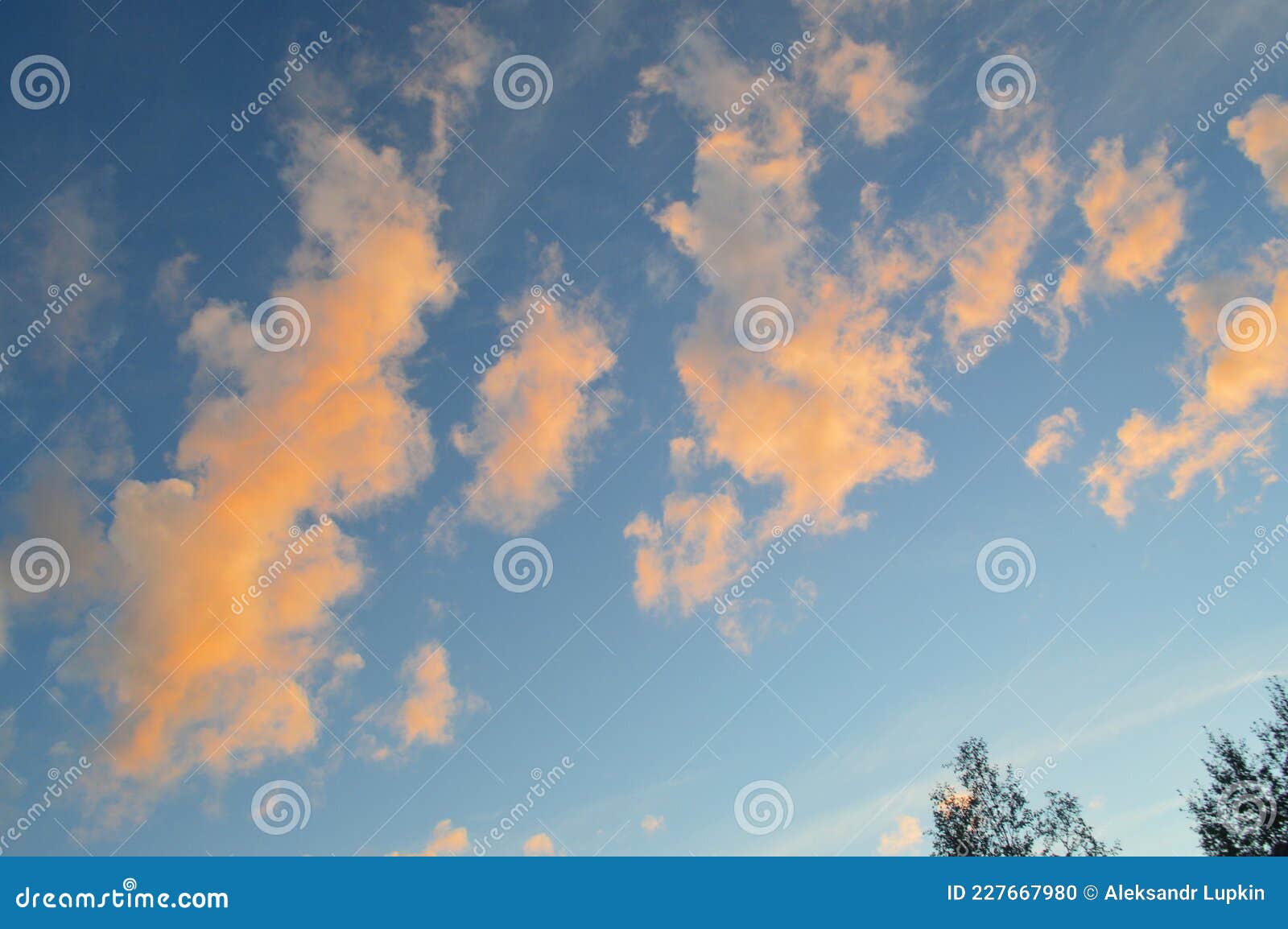 Pink Clouds on the Blue Sky Stock Photo - Image of clouds, north: 227667980