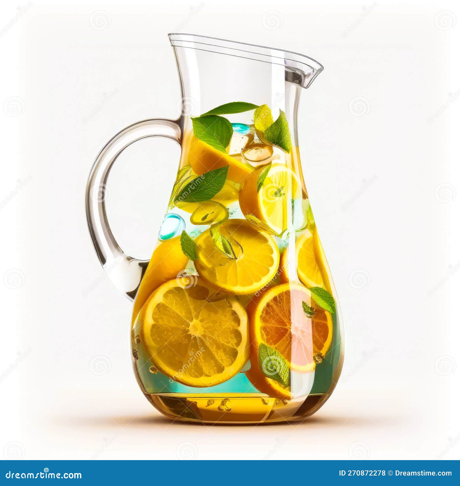 An Image of Pitcher Filled with Lemon and Orange Slices. Generative AI ...