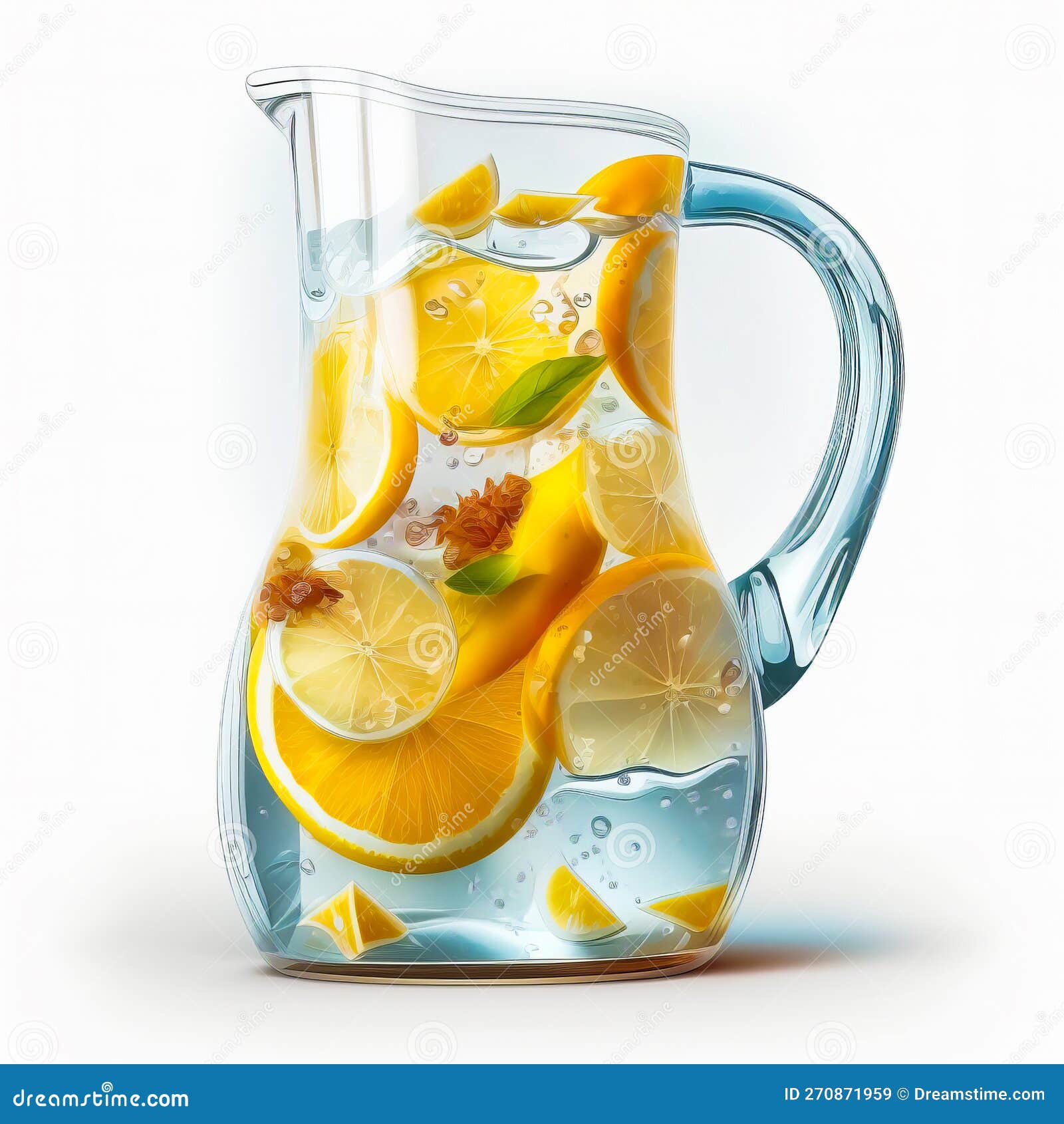 An Image of Pitcher Filled with Lemon Slices. Generative AI Stock ...