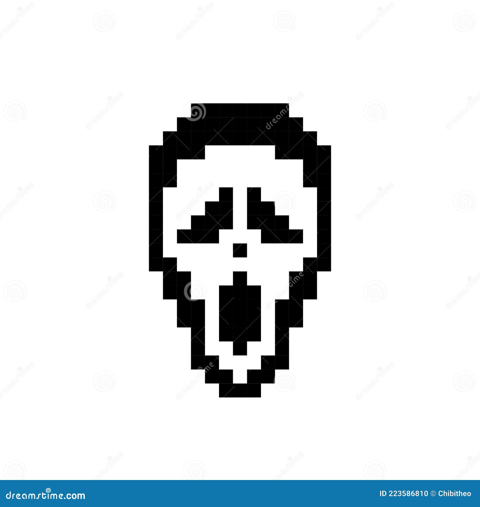 Image of Pixel Ghost Face. Vector Illustration Stock Illustration ...