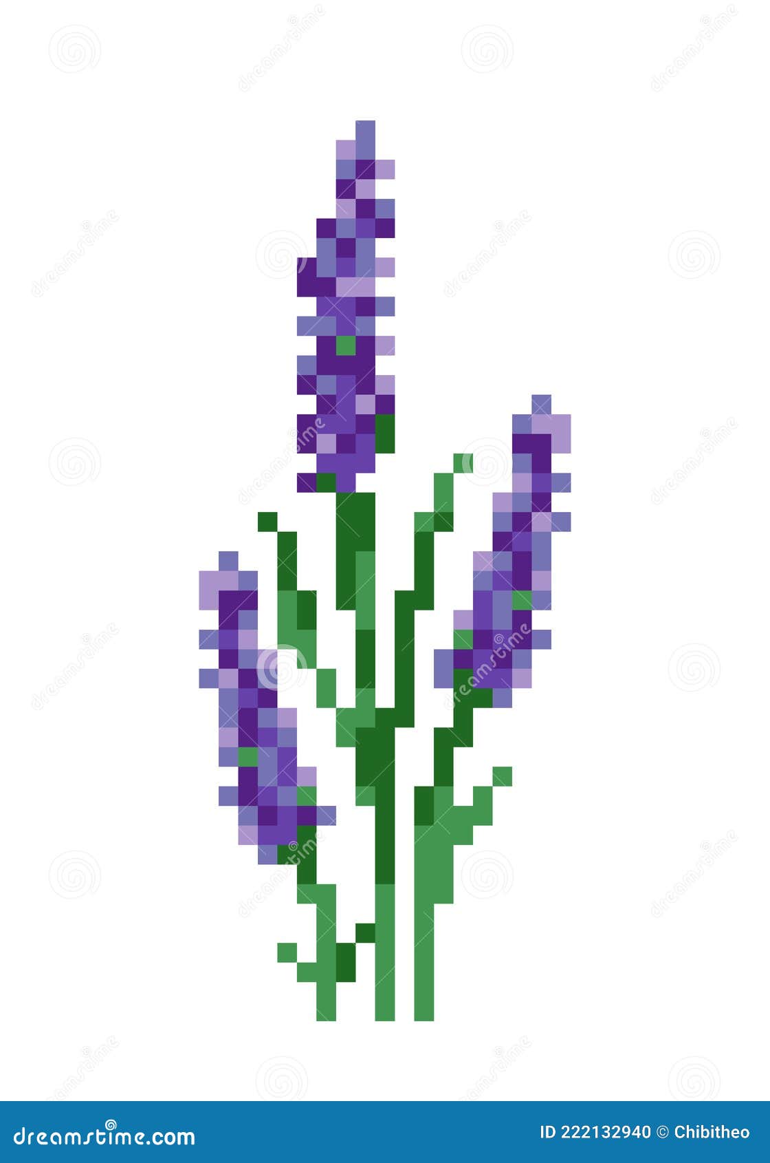 Image of Pixel Lavender Flower. Vector Illustration Stock Vector ...