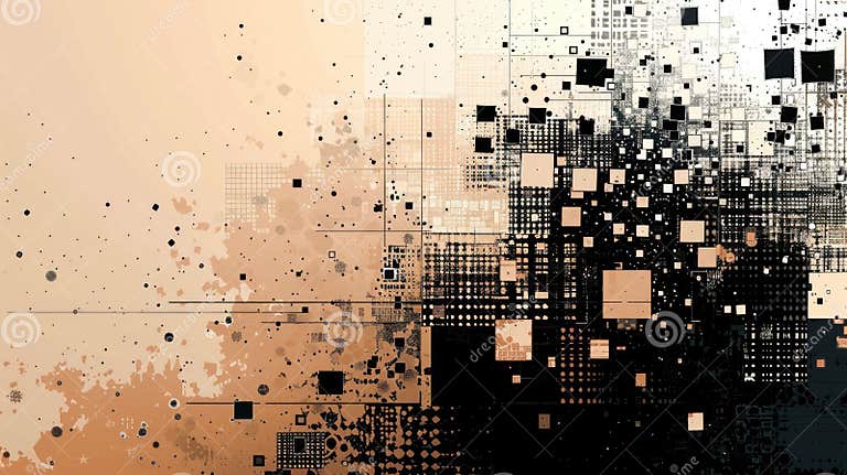 The Image is a Pixelated Close-up of a Computer Circuit Board Stock ...