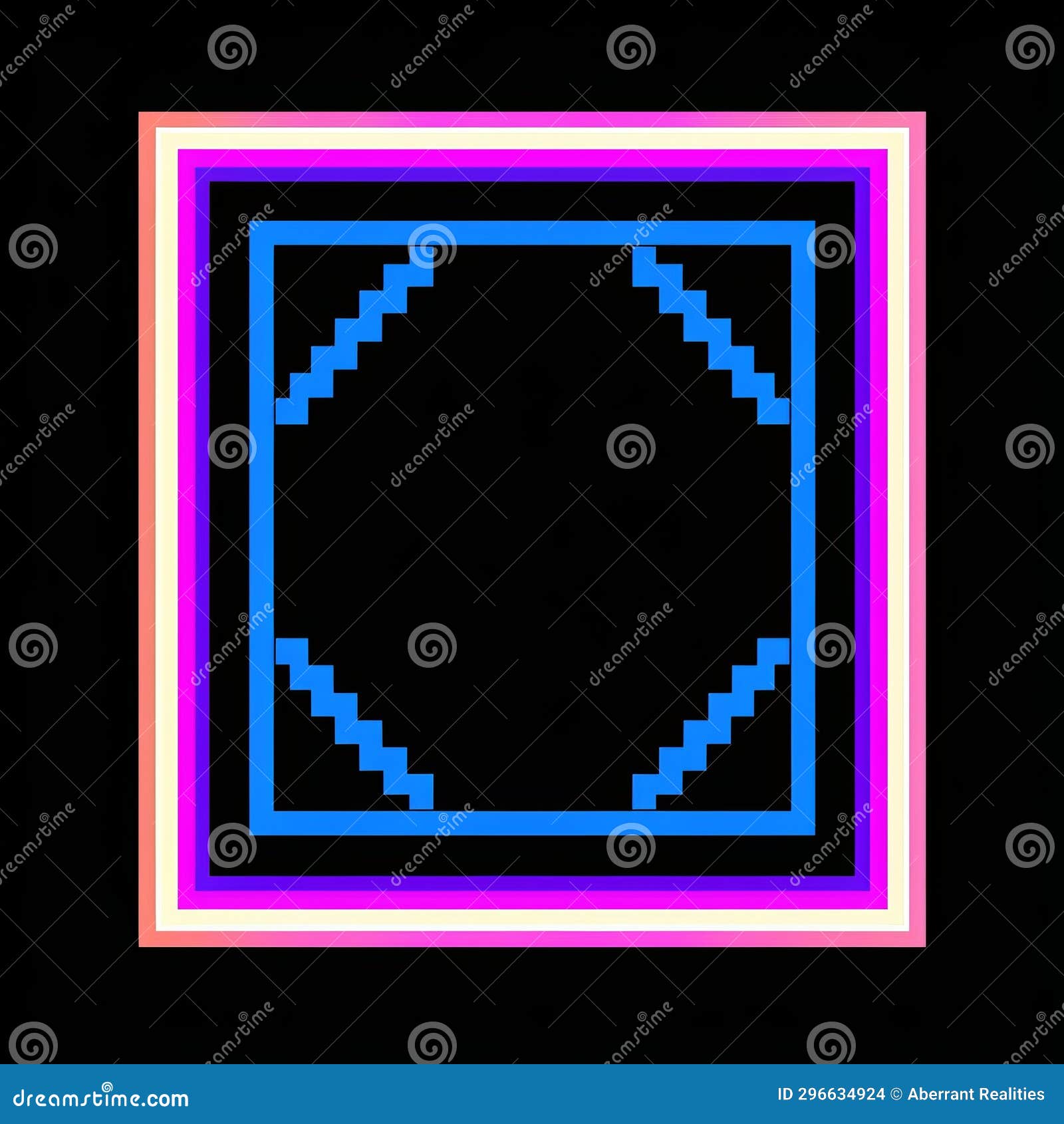 An Image of a Pixelated Square on a Black Background Stock Illustration ...