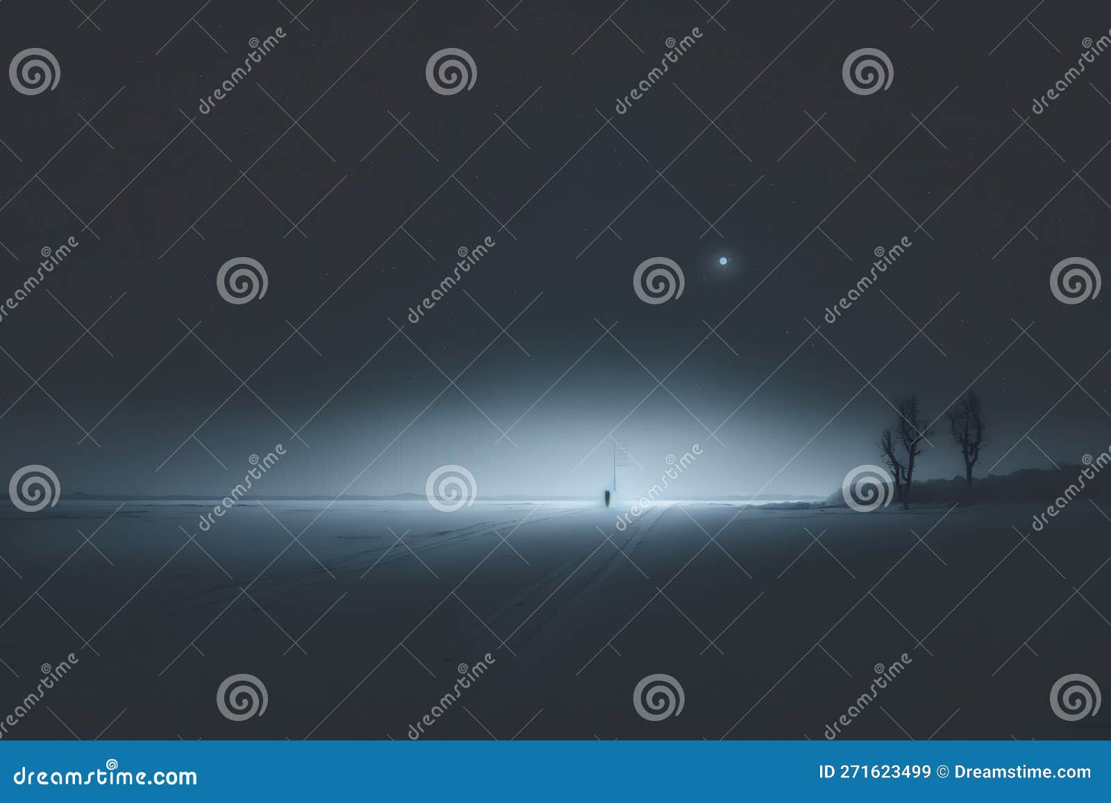 Plains Hype Minimalism at Cold and Calm Night Stock Illustration ...