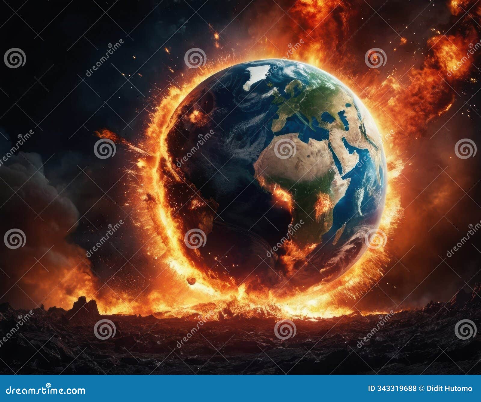 Earth In Flames, Fiery Glow, Blue Oceans, Green Lands, Impending Doom ...