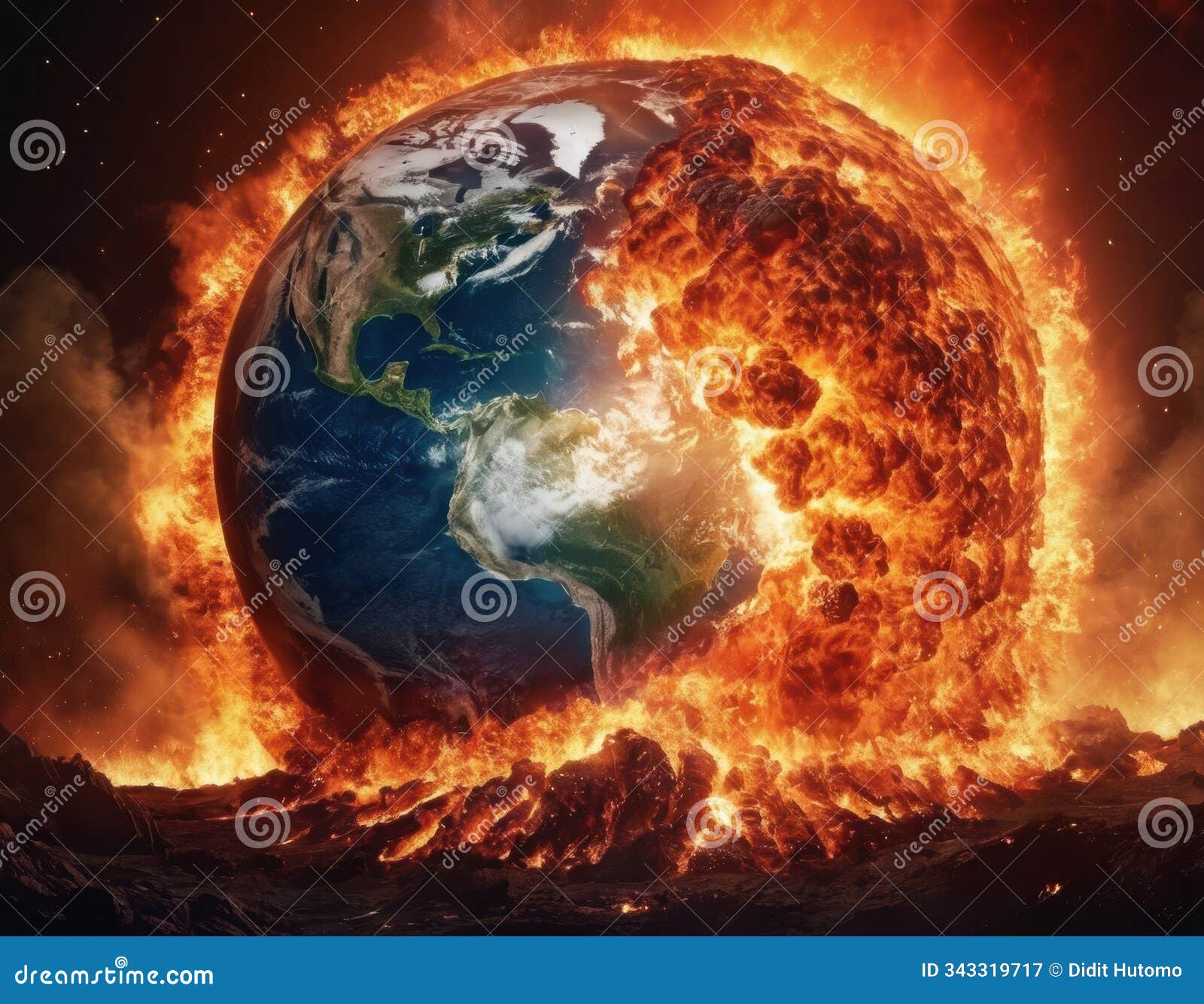 Earth In Flames, Fiery Glow, Blue Oceans, Green Lands, Impending Doom ...