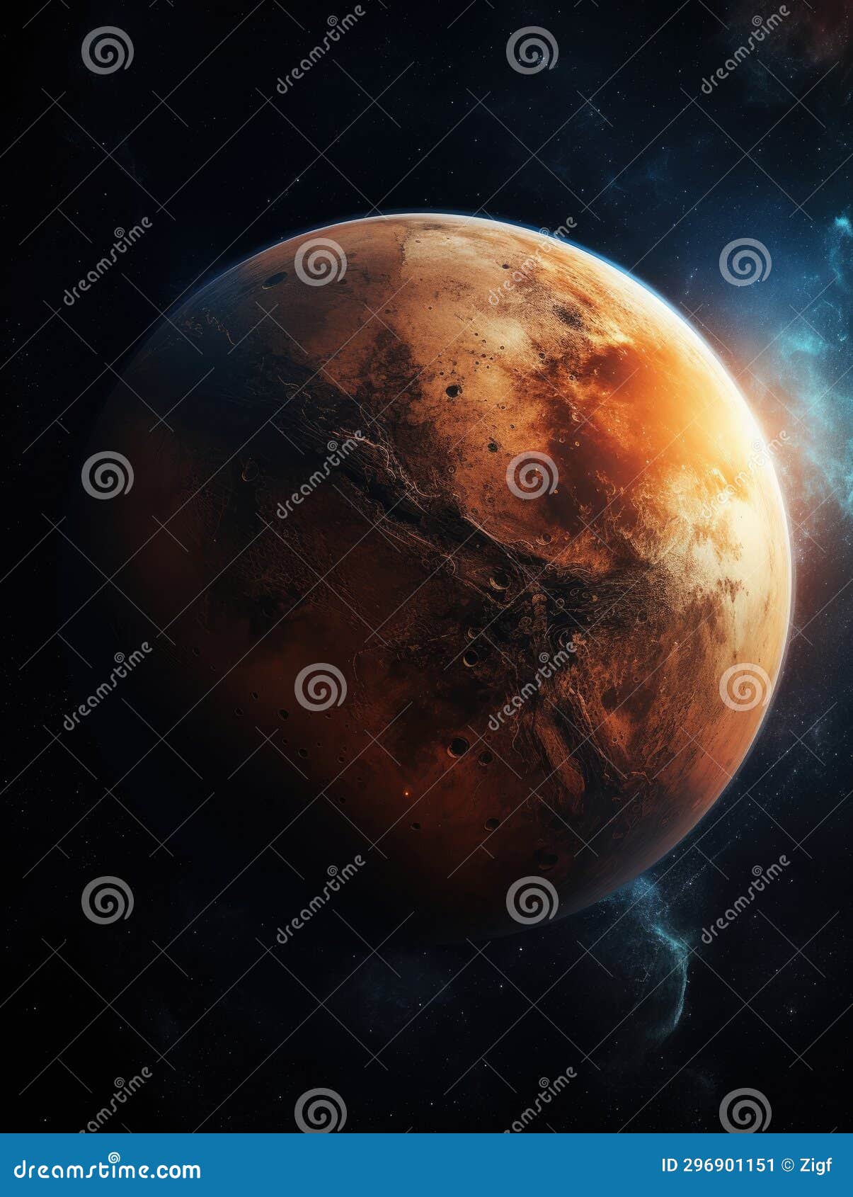 Image of the Planet Mars in Space Stock Illustration - Illustration of ...