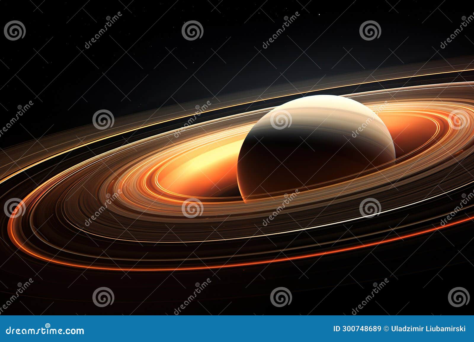 Image of a Planet with Rings in Space. Planet Saturn. Generated by ...
