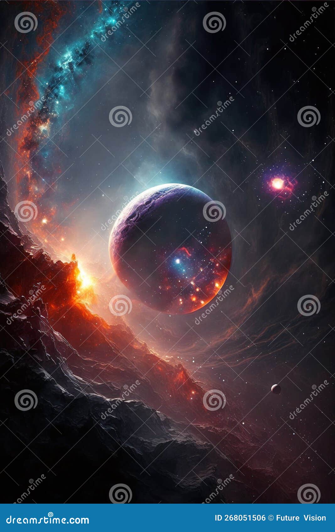 Image of Planet, Stars and Outer Space and Sky, Created Using ...