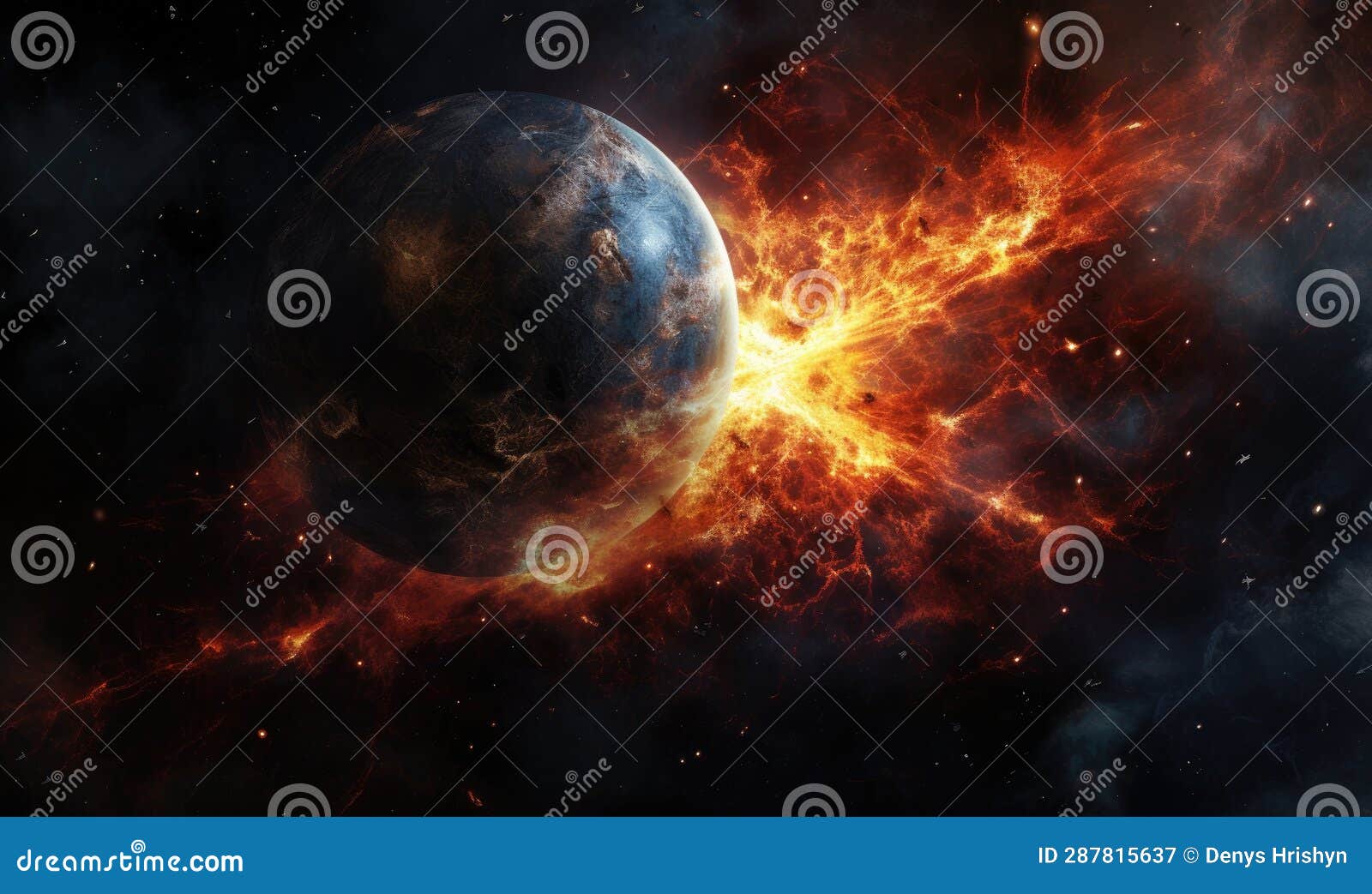 Photo of a Celestial Body in the Vastness of Space Stock Illustration ...