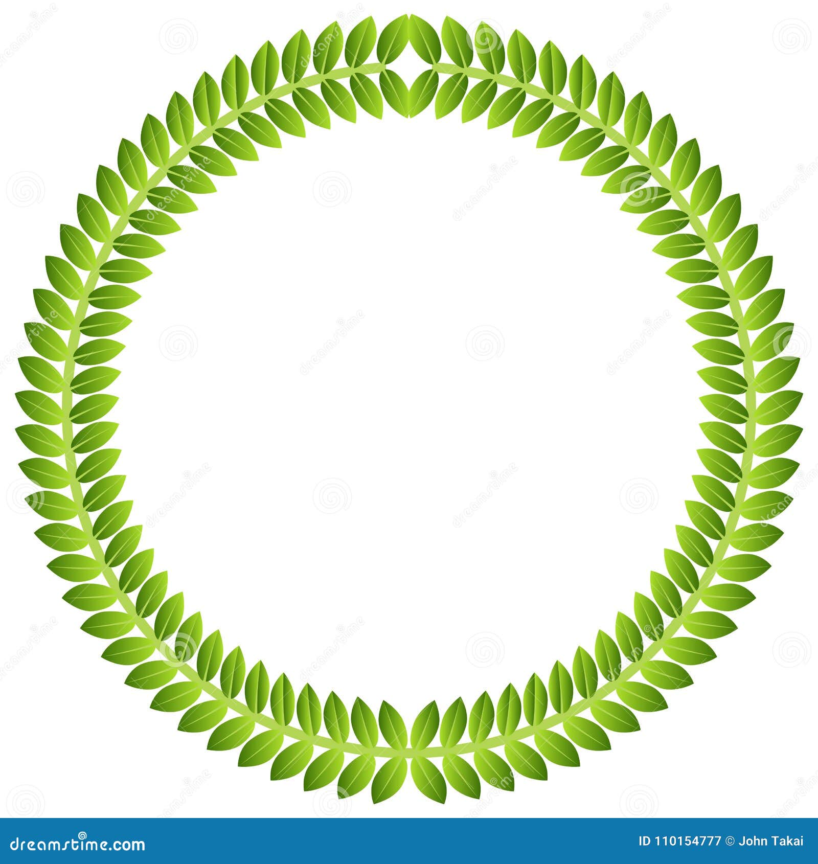 Plant Green Leaf Border Frame Round Circle Pattern Stock Vector ...