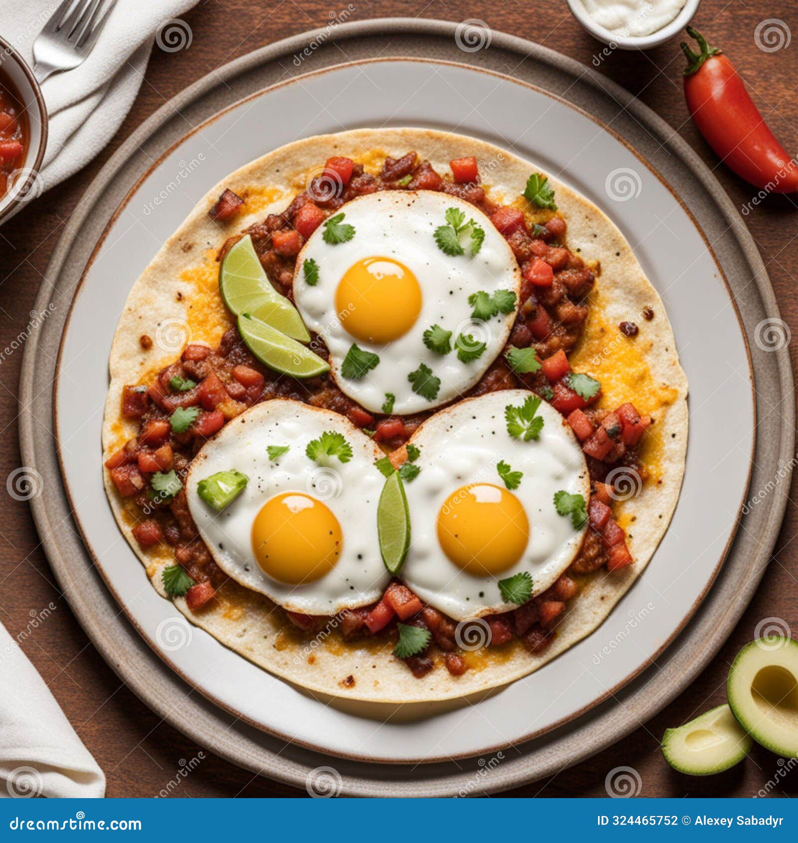 Illustration of a Breakfast Dish Called Huevos Rancheros Stock ...