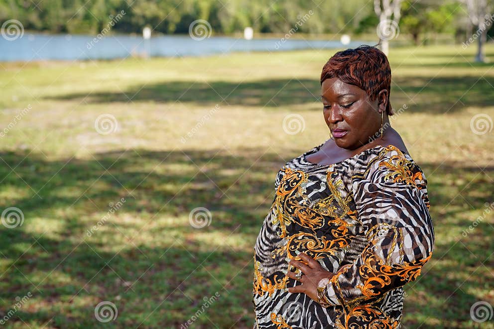 Image of a Plus Size Model Bbw Posing Outdoors in the Park Stock Image ...