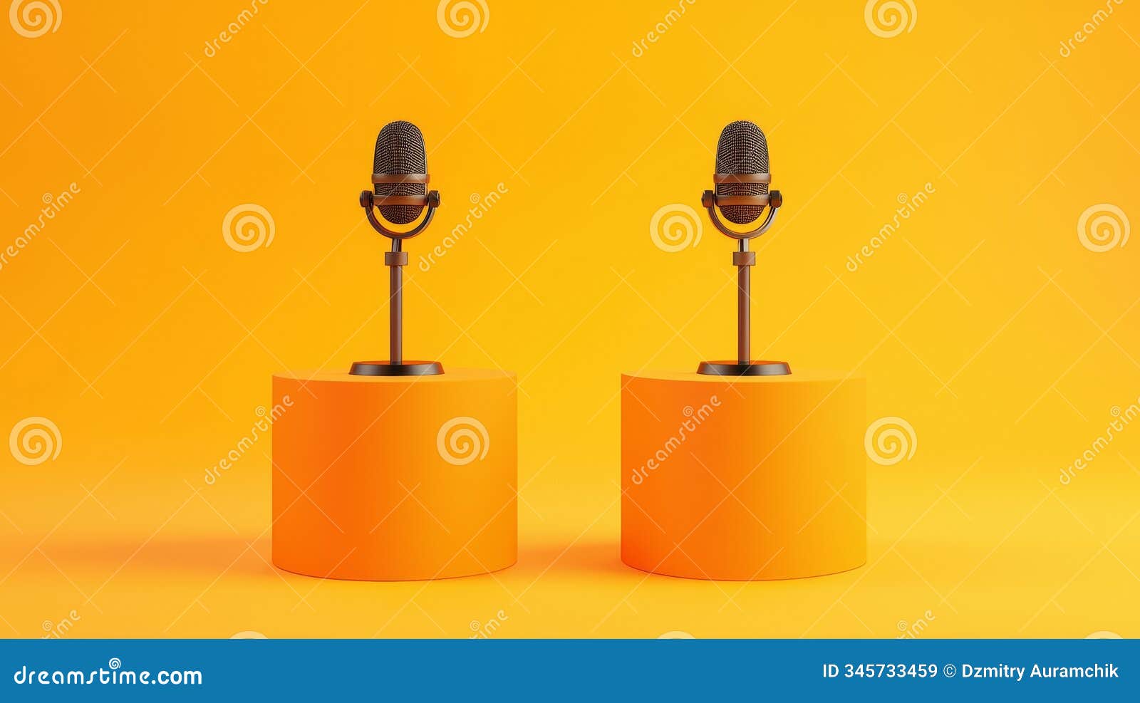 An Image of a Podium Lectern Equipped with Microphones and Designed for ...