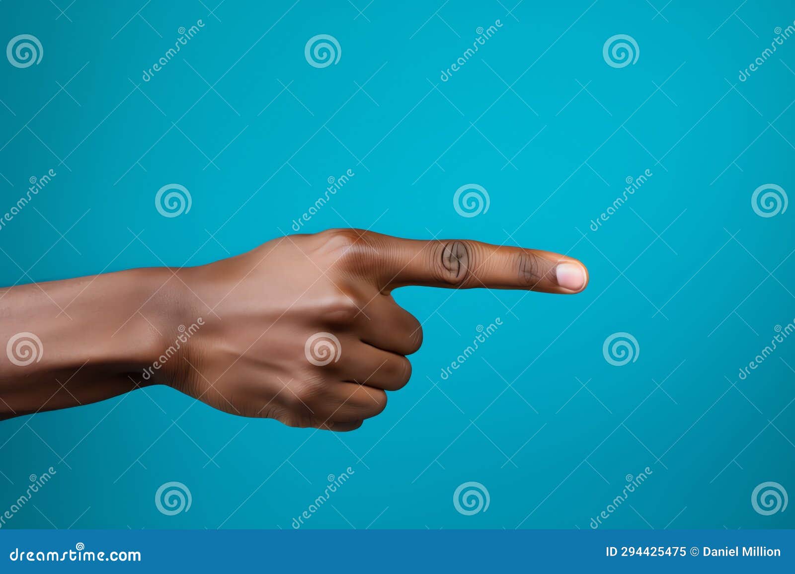 Pointing Finger Hand Gesture on Blue Background Stock Illustration ...
