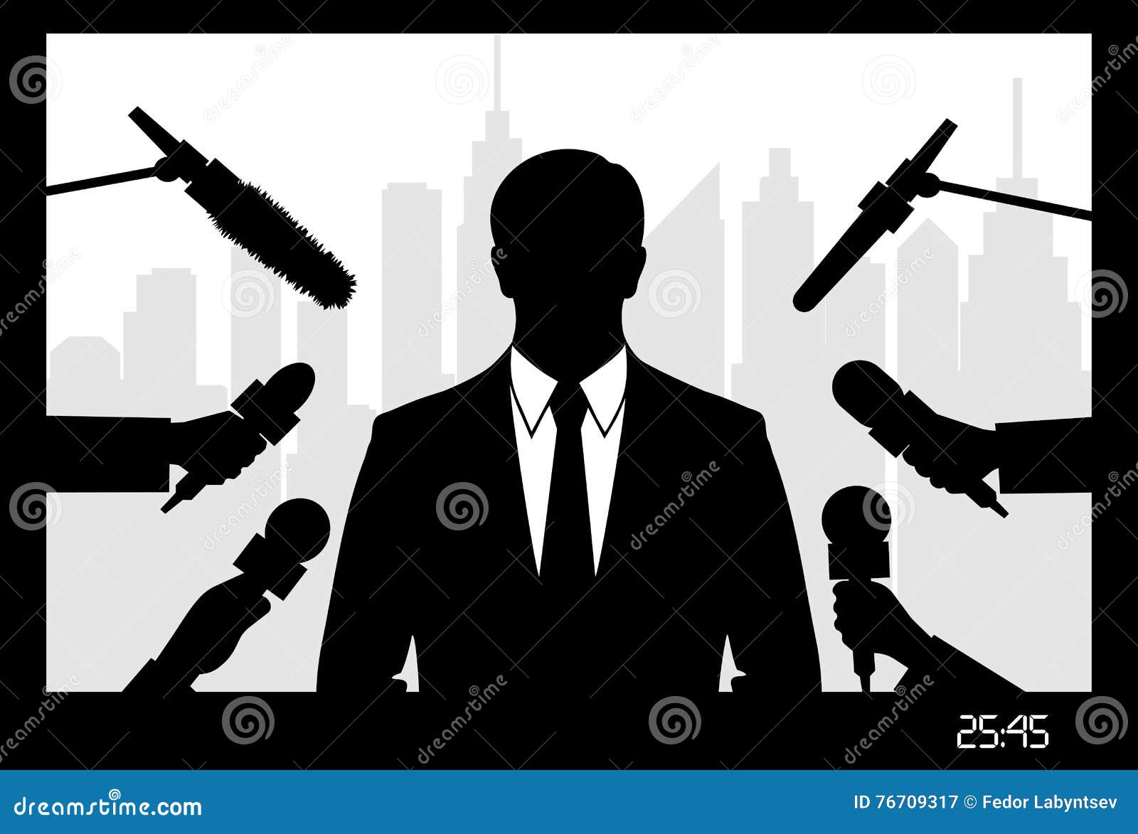 On the Image the Politician Giving To Interview is Presented Stock ...