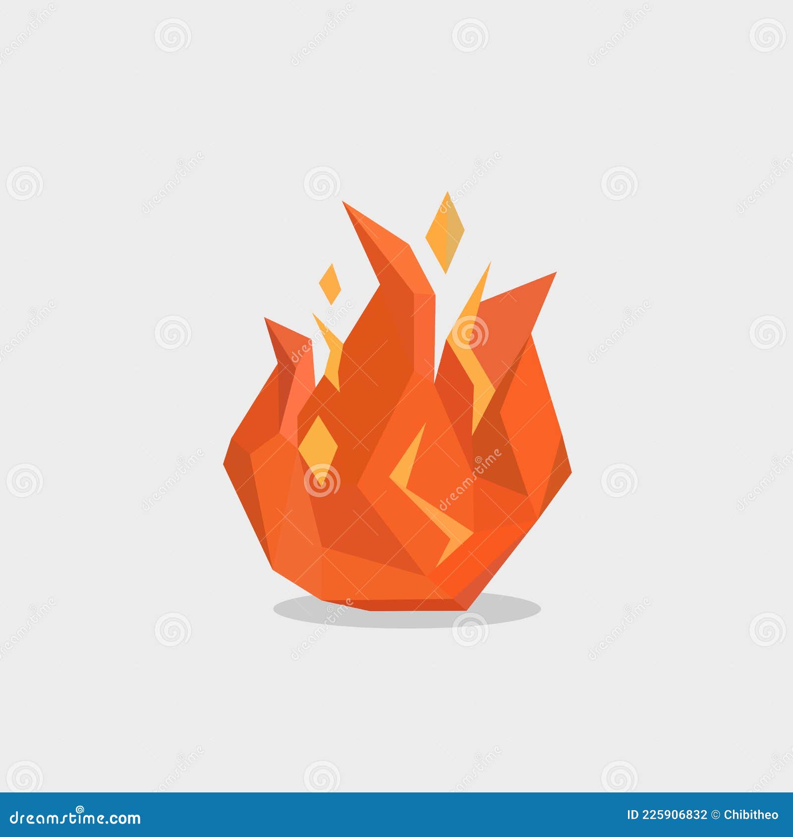 Image of Polygonal Fire. Fire Logo Vector Illustration in Low Poly ...