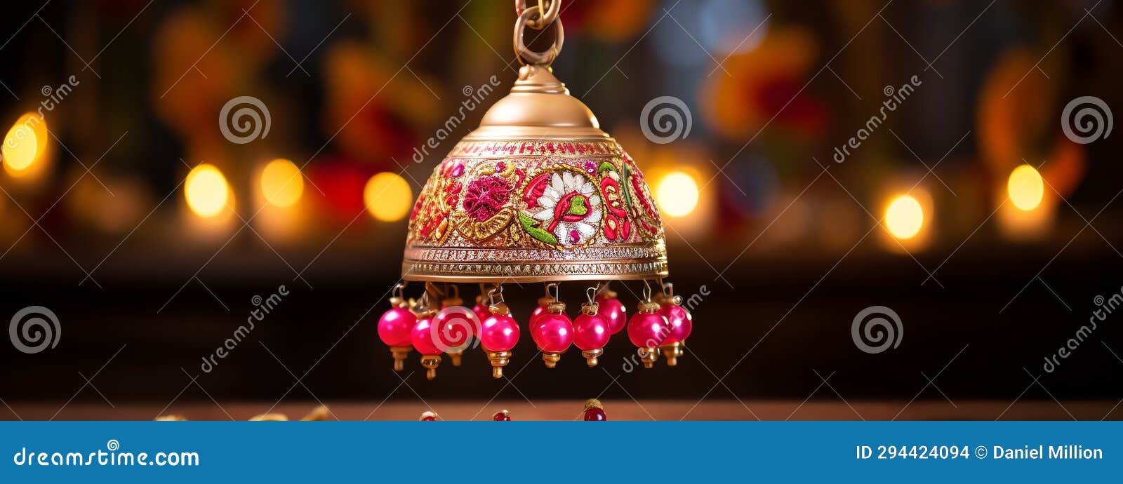 Pooja Bell Diwali Border Frame Stock Illustration - Illustration of ...