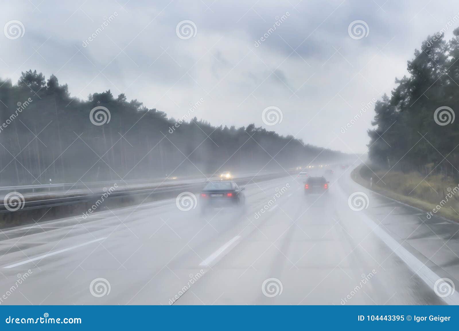 Image of Poor Visibility and Difficult Traffic Conditions on the ...