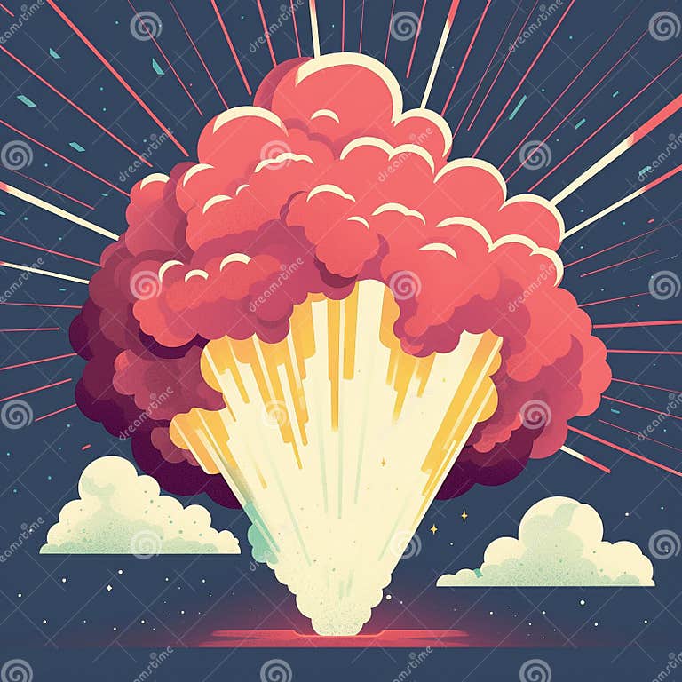 Image of a Pop Art Cloud with an Explosion Stock Illustration ...
