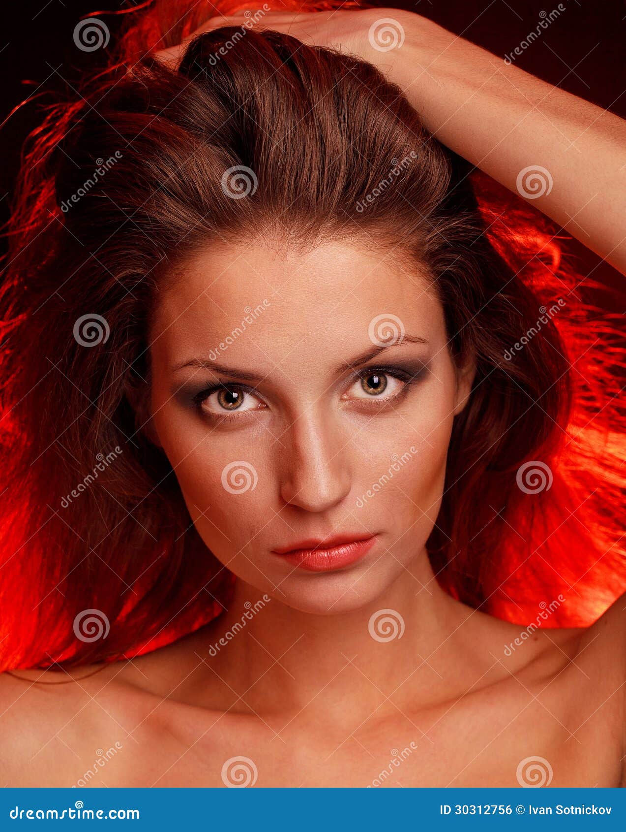 Fire girl stock photo. Image of girl, eyes, people, cosmetics - 30312756