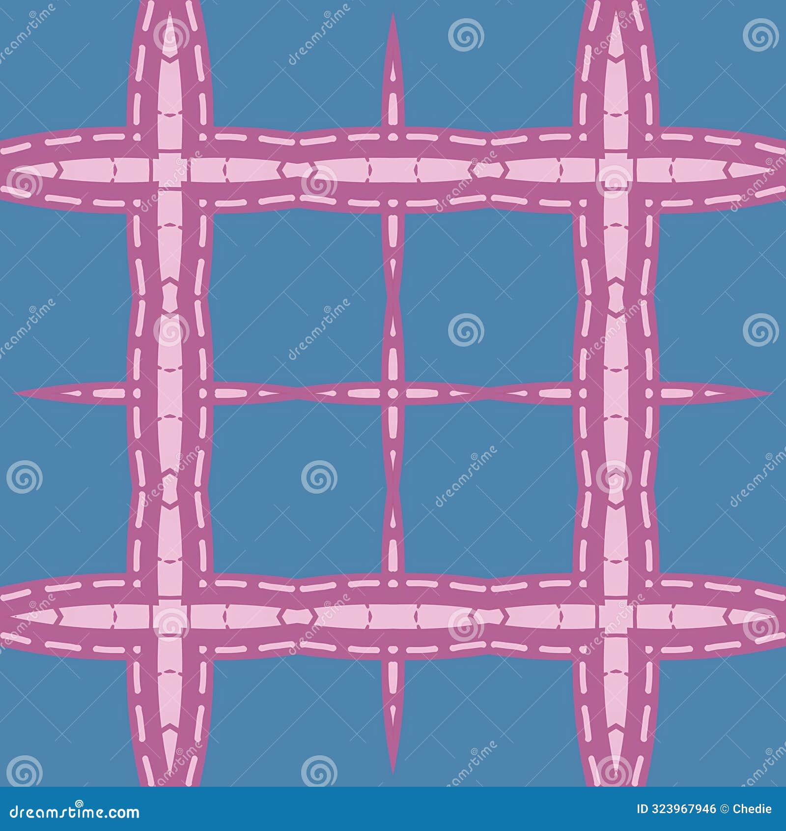 Crossroad Pattern with Pink Paths Over a Blue Backdrop Stock ...