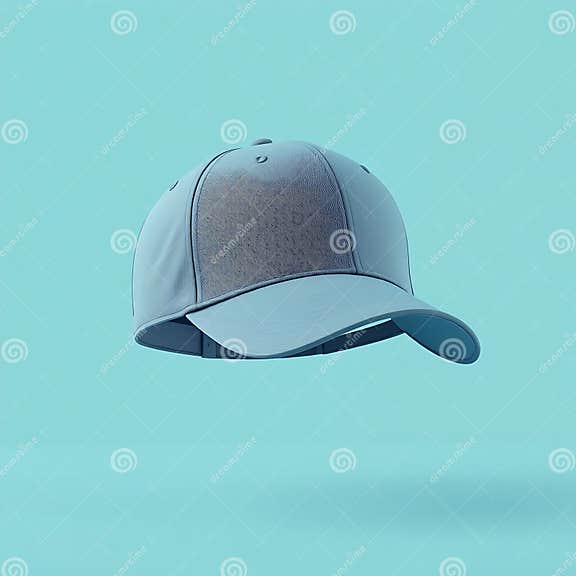 A Custom Baseball Cap Mockup Floating in Mid Air with a Solid Colored ...