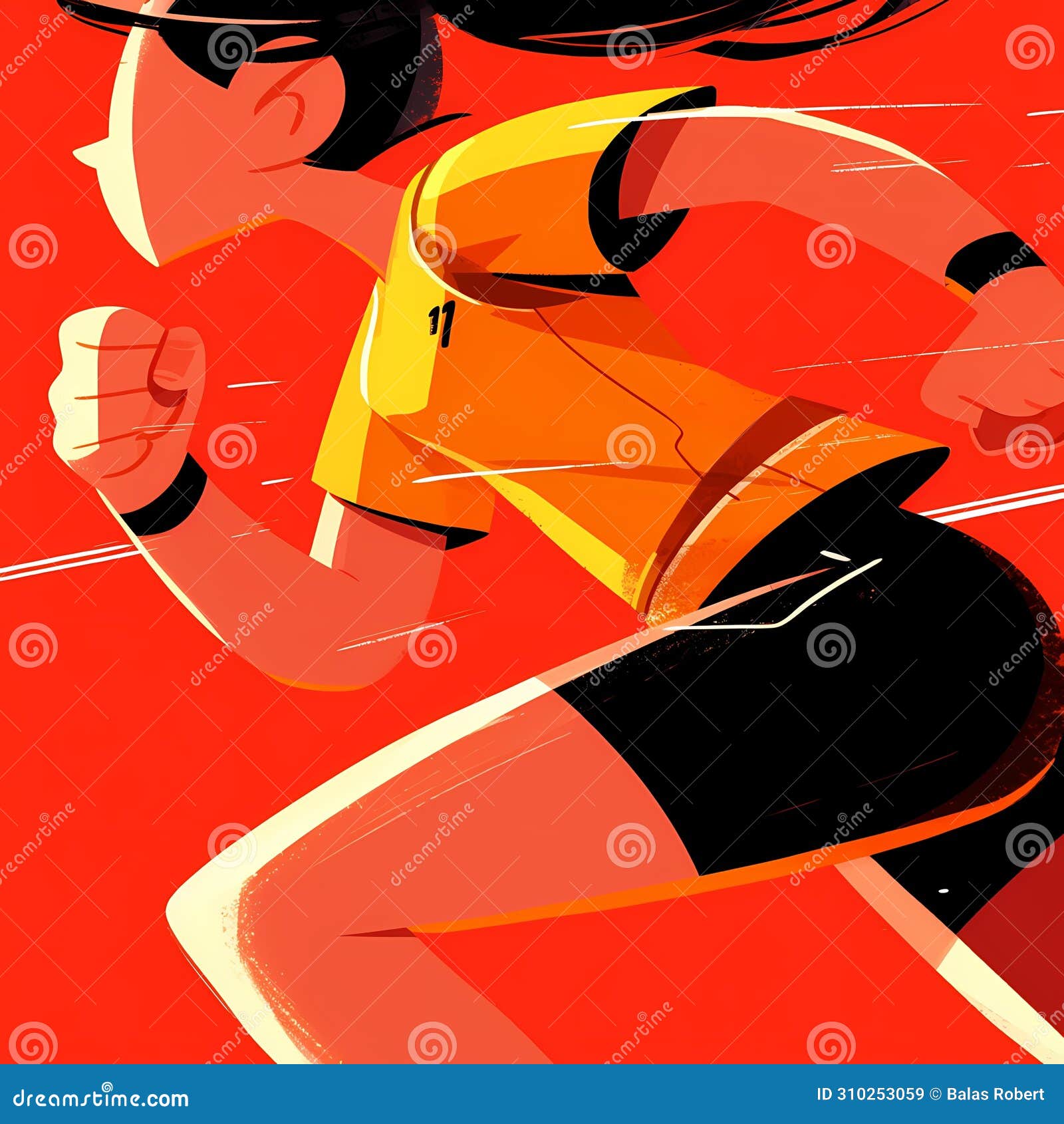 Dynamic Athlete in Action stock illustration. Illustration of ...