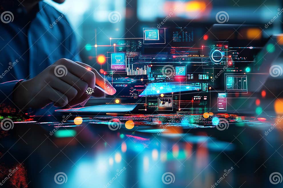 Dynamic Digital Interface Design for Modern Business Solutions Stock ...