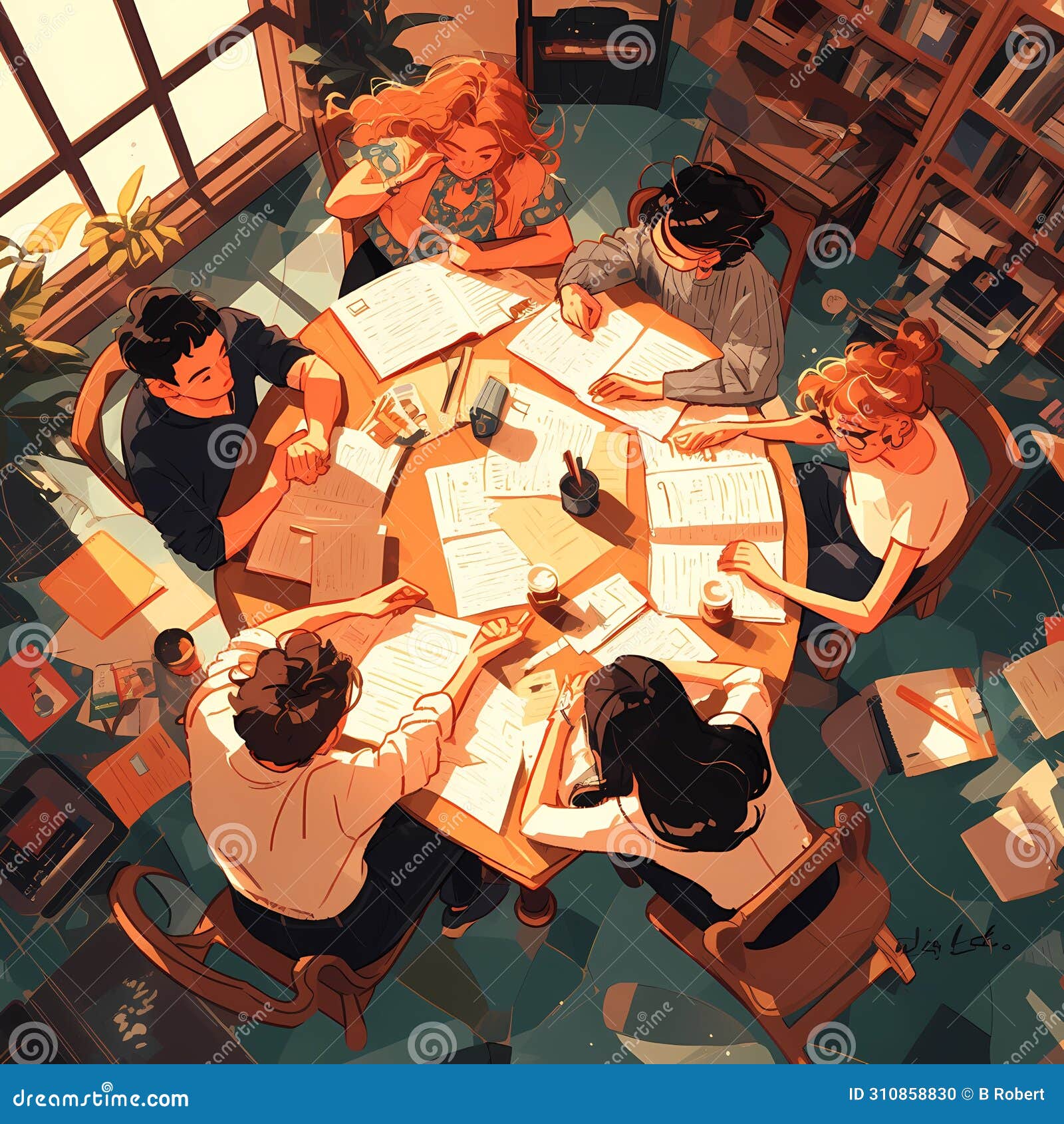 Insightful Discussion - Team Collaboration at Work Stock Illustration ...