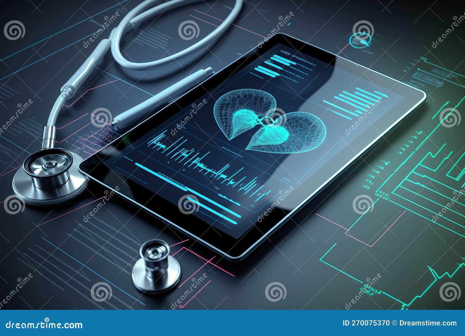 Digital Healthcare and Network on Modern Virtual Screen Stock ...
