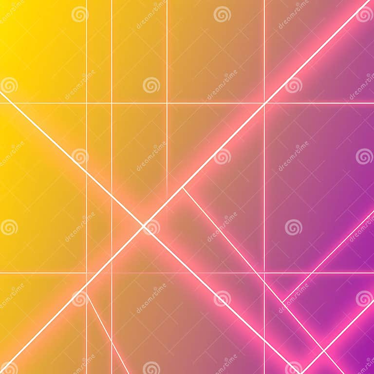 A Neon Geometric Grid Pattern with Glowing Lines and Angles Stock ...