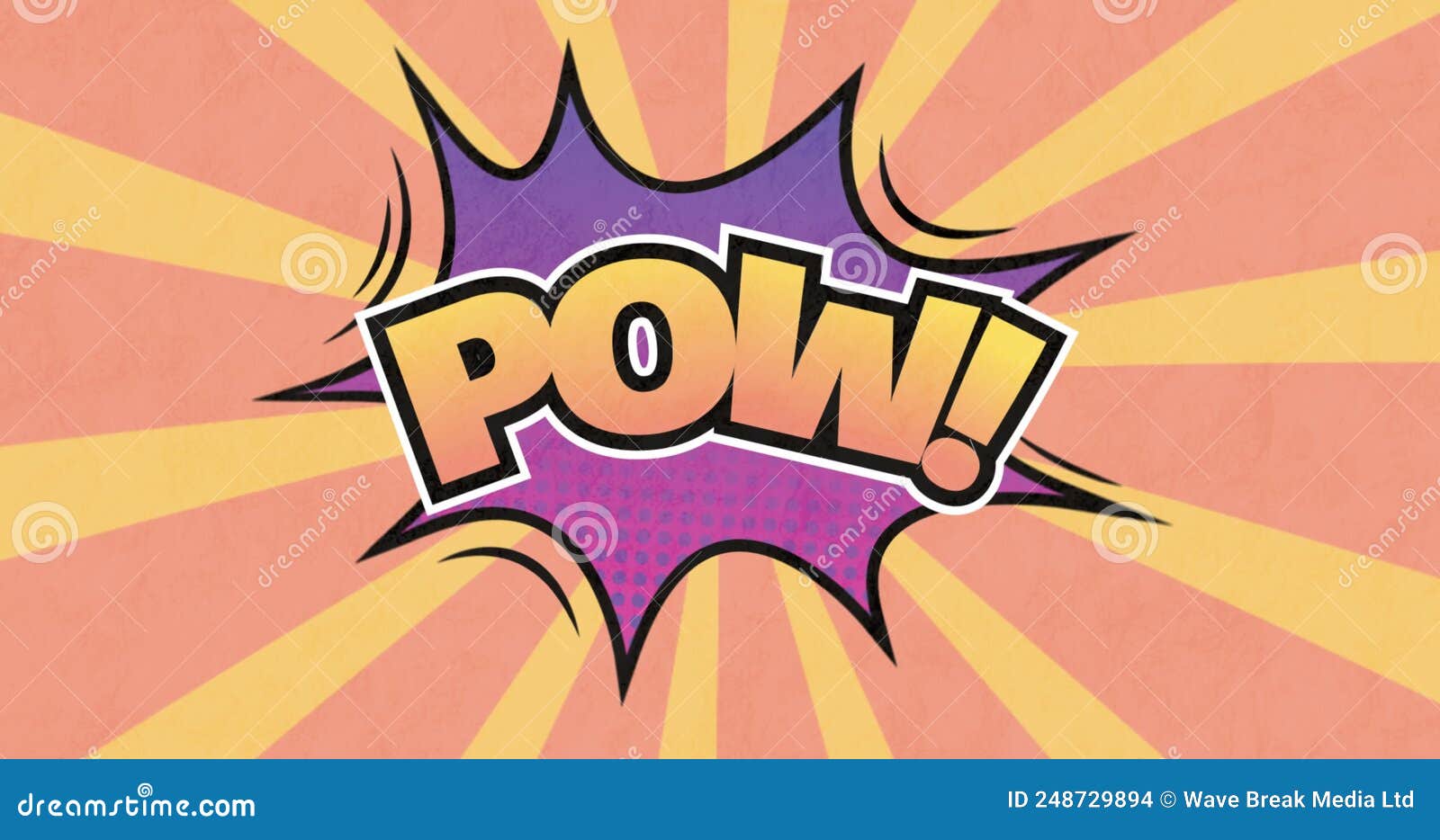 Image of Pow Text Over Orange Background Stock Illustration ...