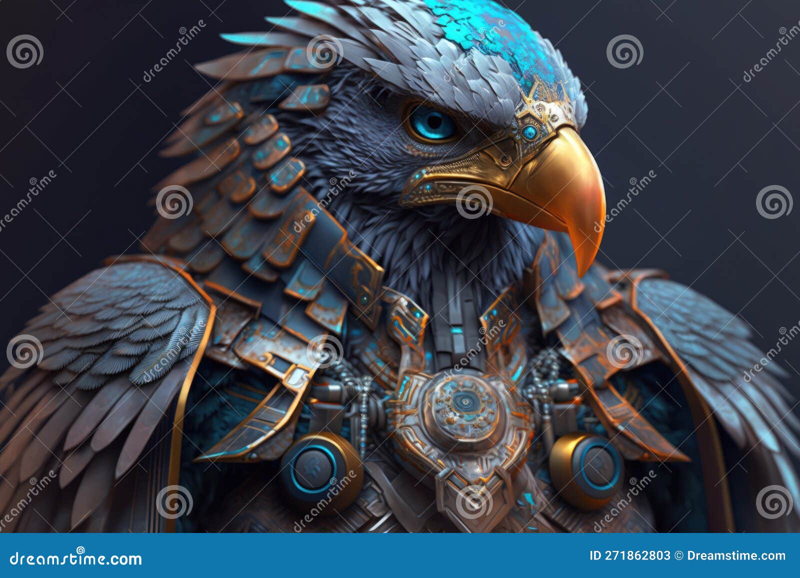 The Image of a Powerful Fighter Eagle is Dressed in Stunning Armor ...